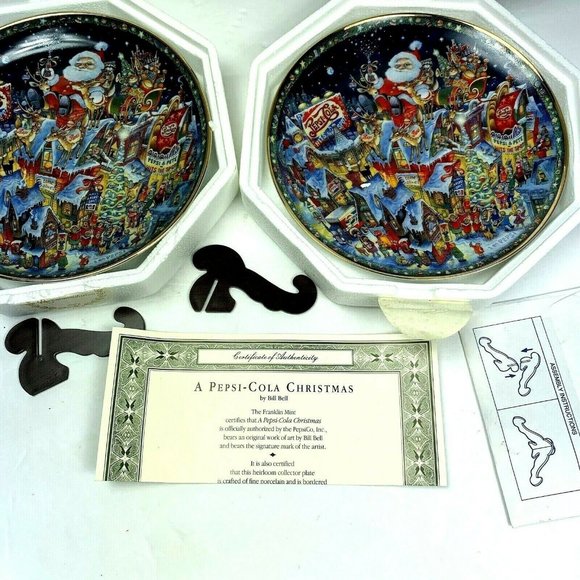 Pepsi | Accents | Franklin Mint Pepsi Cola Christmas Plates Collector ...